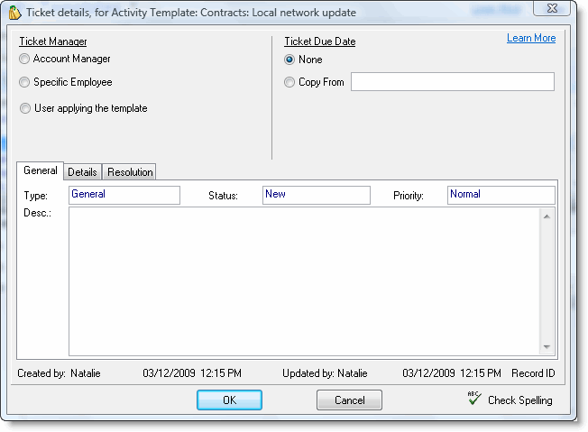 Activity Templates for Contracts - RangerMSP Wiki - PSA software for ...
